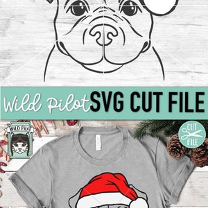 Dog Santa Hat Svg File, Dog With Hat Svg, Christmas Svg File, Pitbull ...
