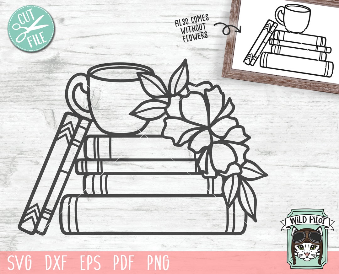 Book SVG, Coffee SVG, Book Lover SVG File, Teacher Svg, Library Svg ...