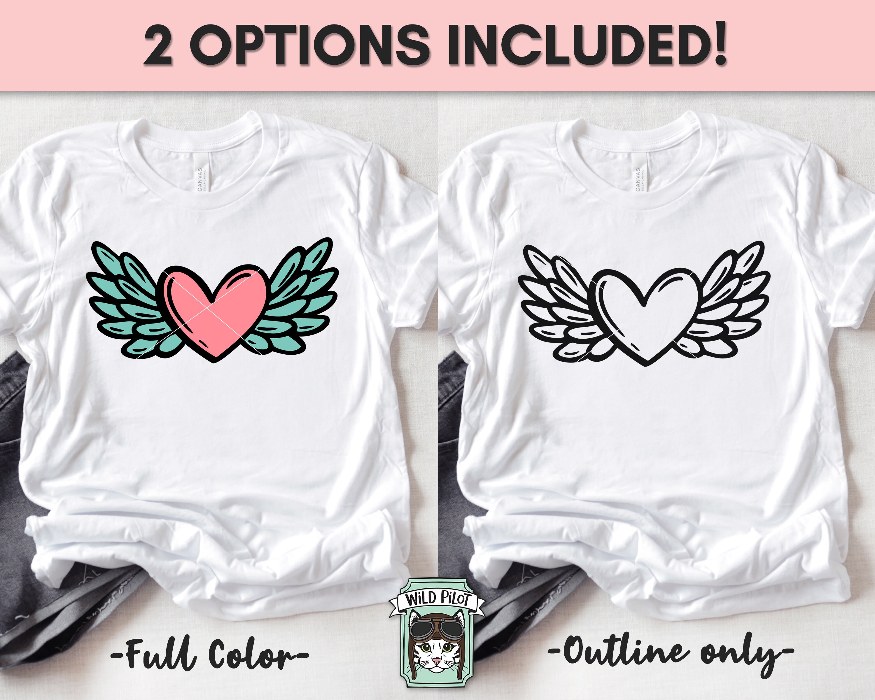 Heart With Wings SVG File, Valentines Day SVG File, Angel Wings Svg ...