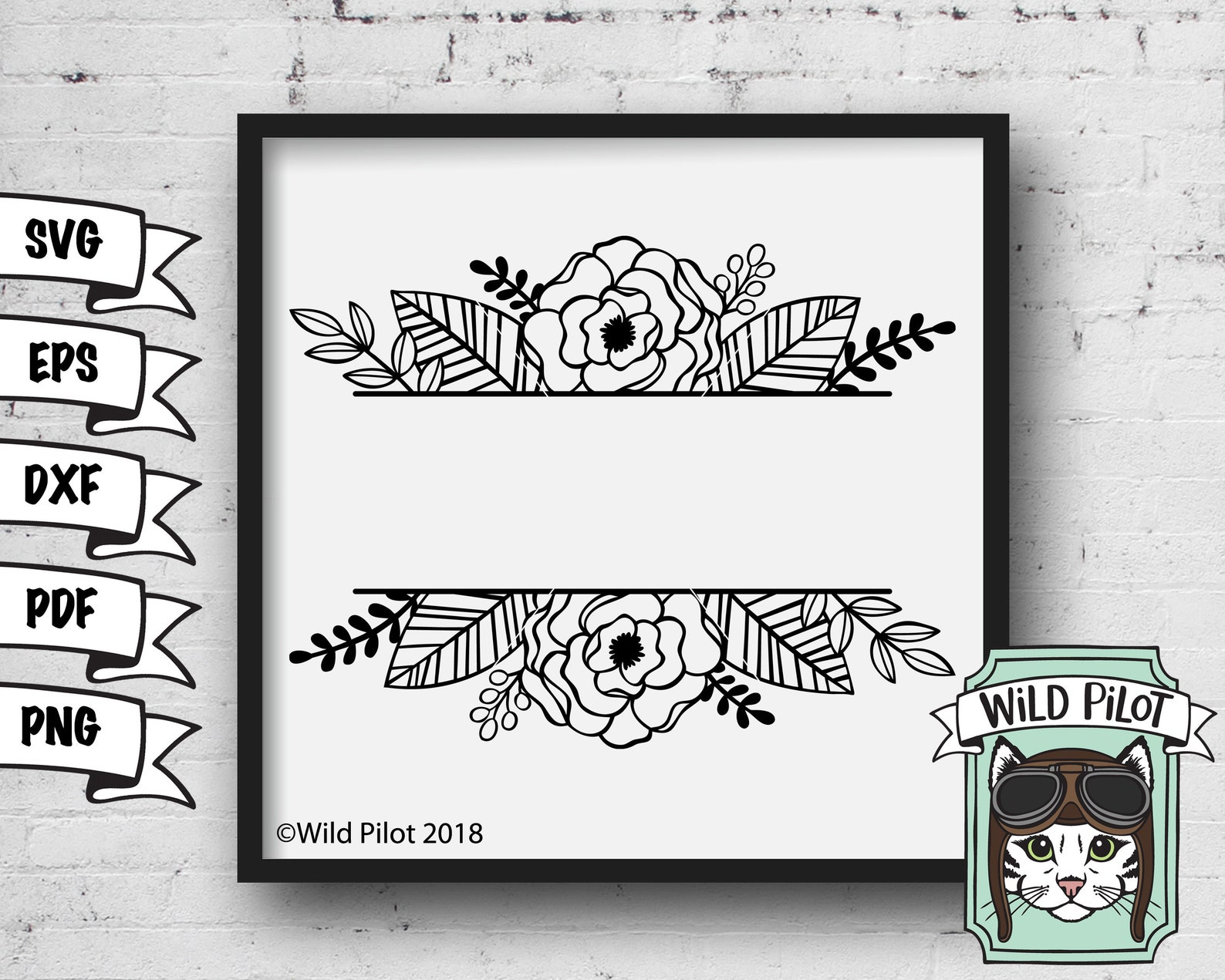 Flower Border SVG Floral Border SVG File Wedding Flowers | Etsy