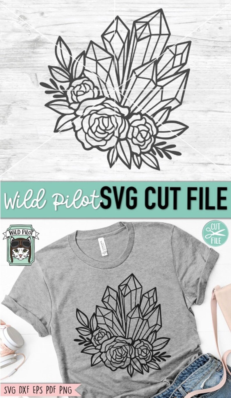 Crystals SVG Files Crystal Cut File Crystal Flowers SVG - Etsy