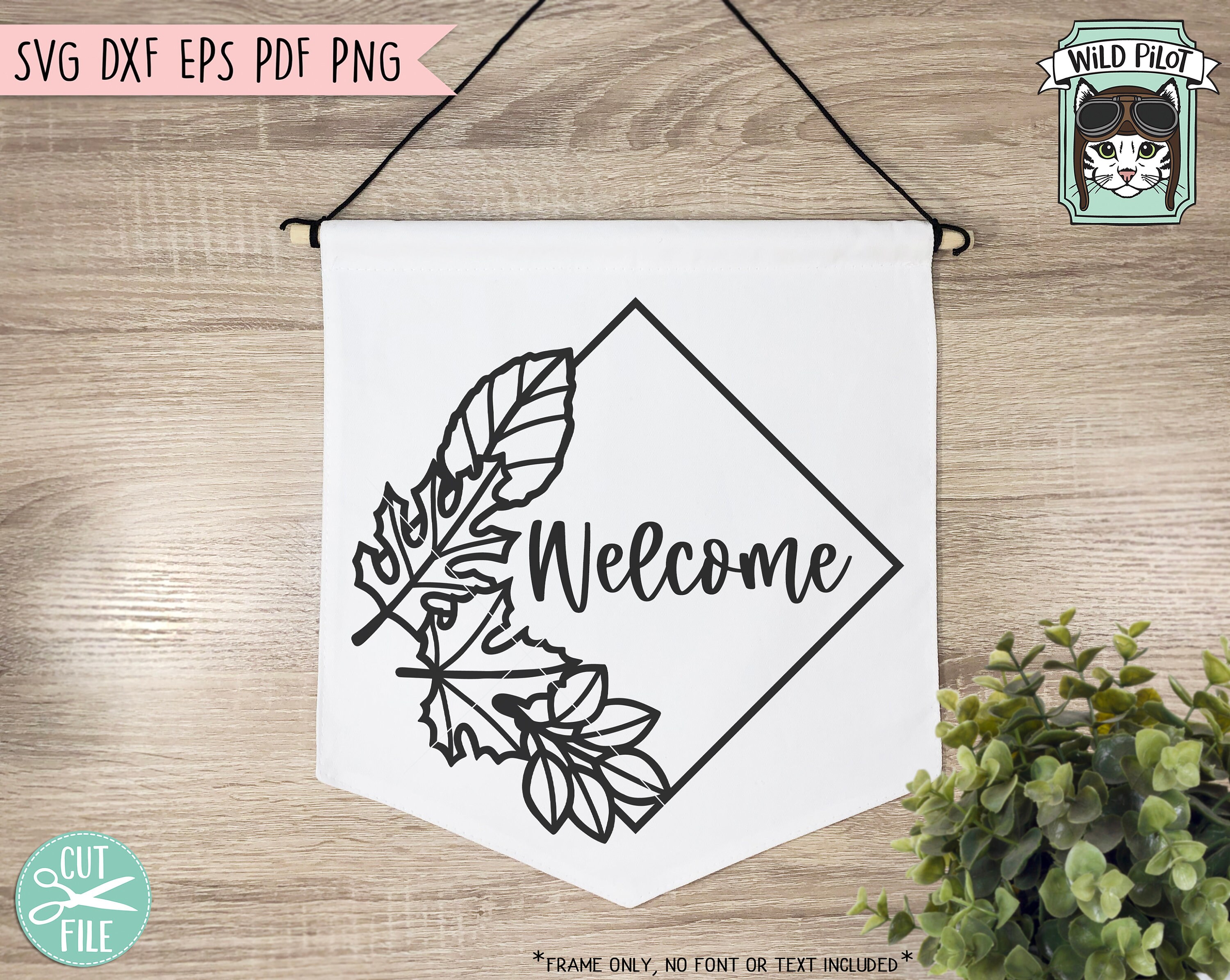 Leaf Monogram Frame SVG Fall Monogram Frame Cut File Fall - Etsy