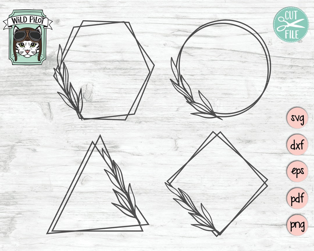 Leaf Frame SVG File, Monogram Frame, Leaf Border SVG, Leaves Frame ...