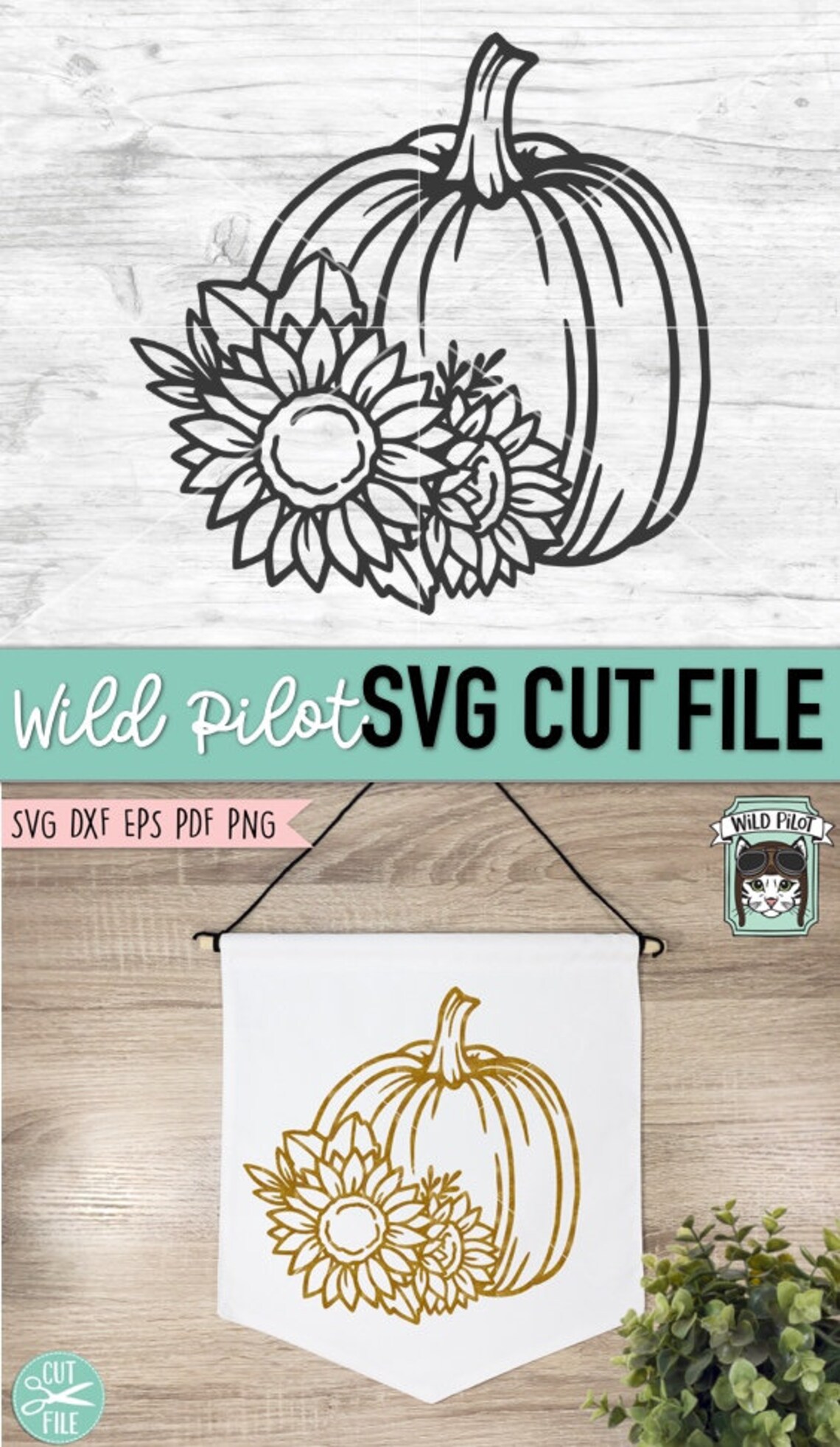 Floral Pumpkin SVG File Sunflower Pumpkin Svg Flower Pumpkin - Etsy