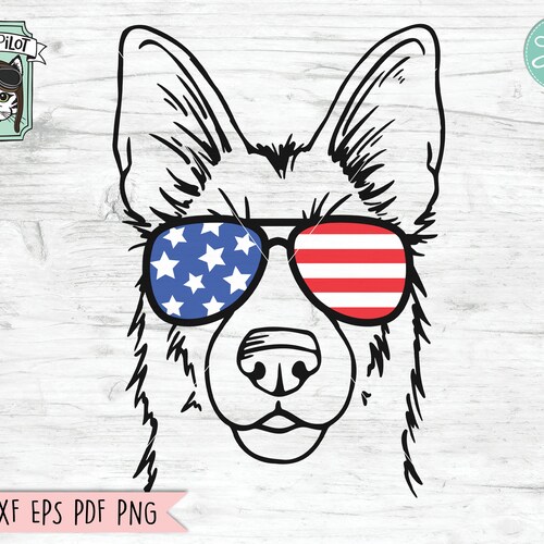 German Shepherd Svg File Dog With Glasses Svg Dog Cut File | Etsy