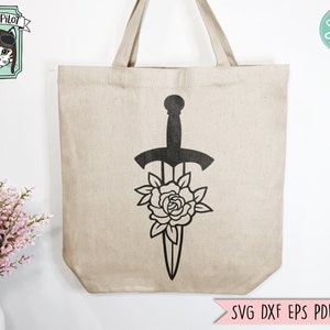 Sword Svg, Flower Sword Svg File, Floral Sword Cut File, Knife Clip Art ...