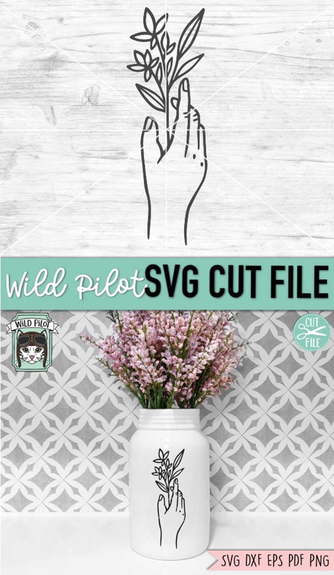 Hand Holding Flowers SVG Hand Holding Bouquet Cut File - Etsy