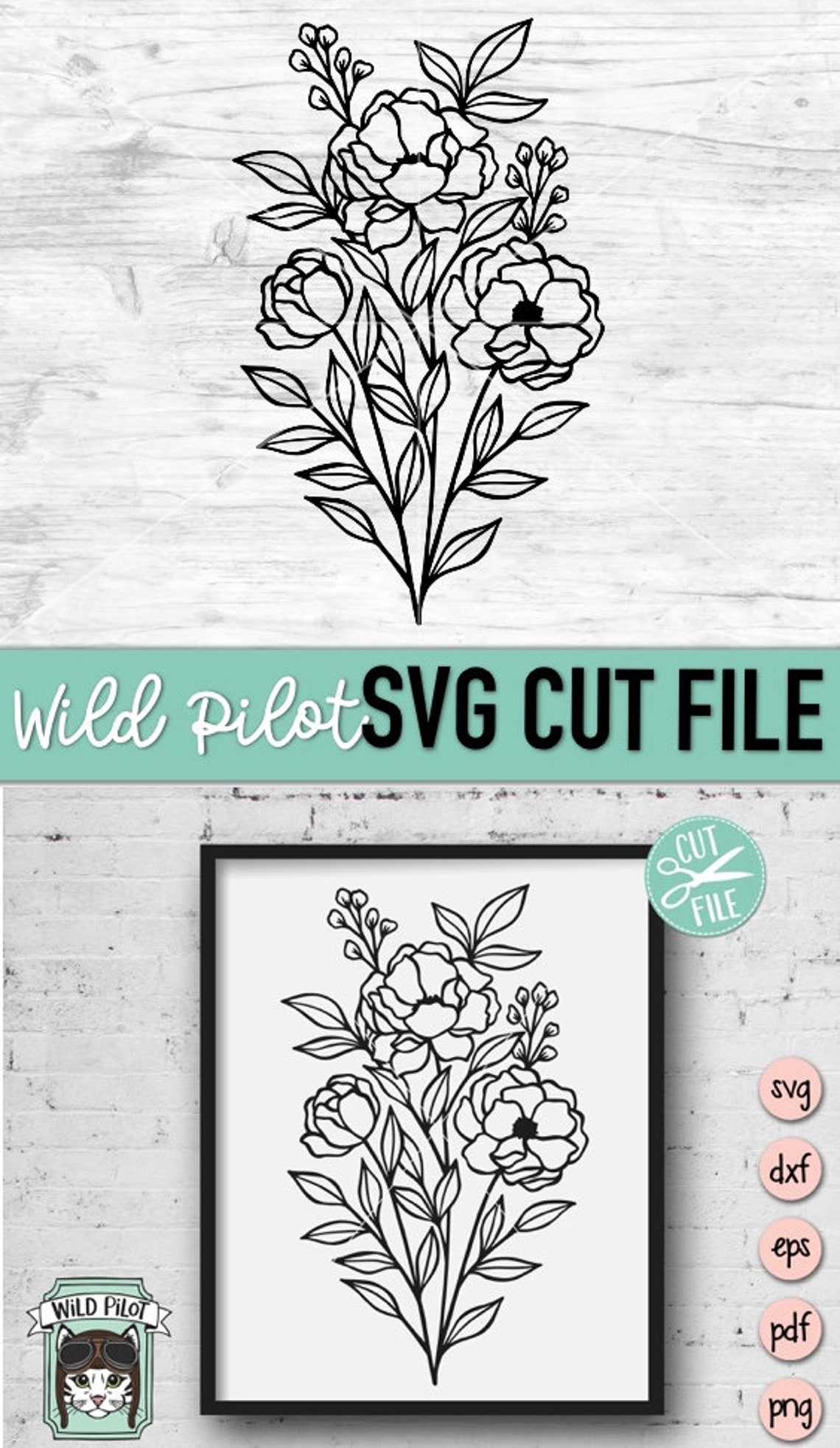Flower SVG Files, Bouquet SVG File, Bouquet of Flowers SVG, Flower Cut ...