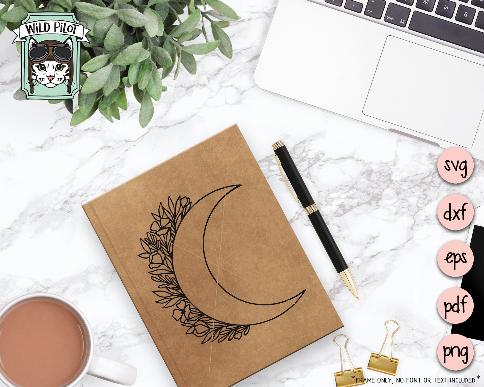 Moon Flowers Svg File, Moon Floral Svg, Man in the Moon Svg File, Moon ...