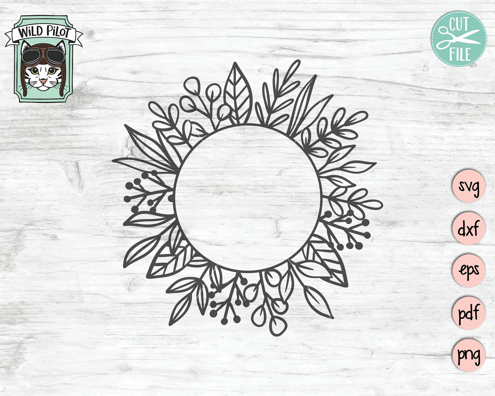 Leaf Frame SVG File Monogram Frame SVG Split Frame Svg Leaf - Etsy