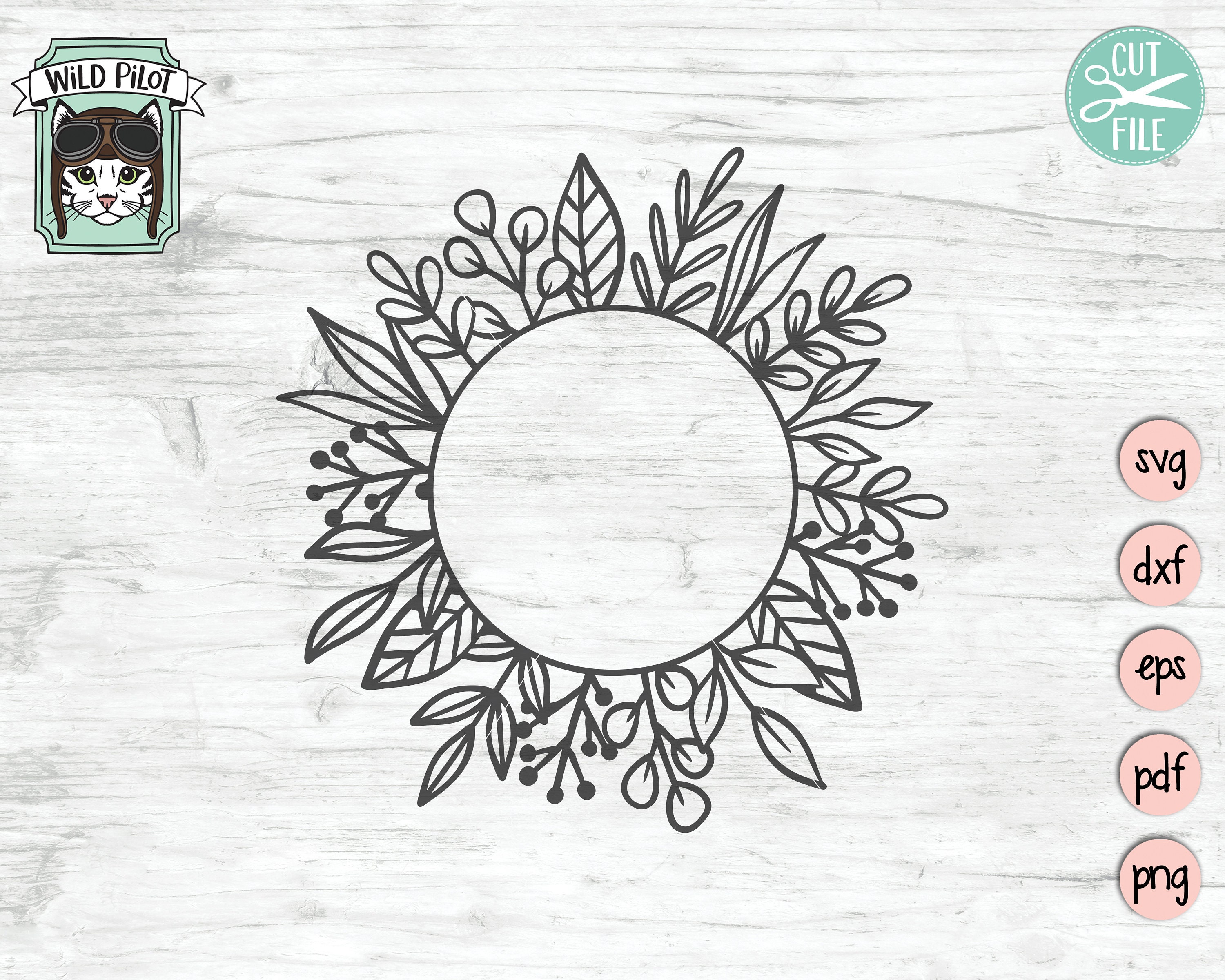 Leaf Frame SVG File, Monogram Frame SVG, Split Frame Svg, Leaf Border ...