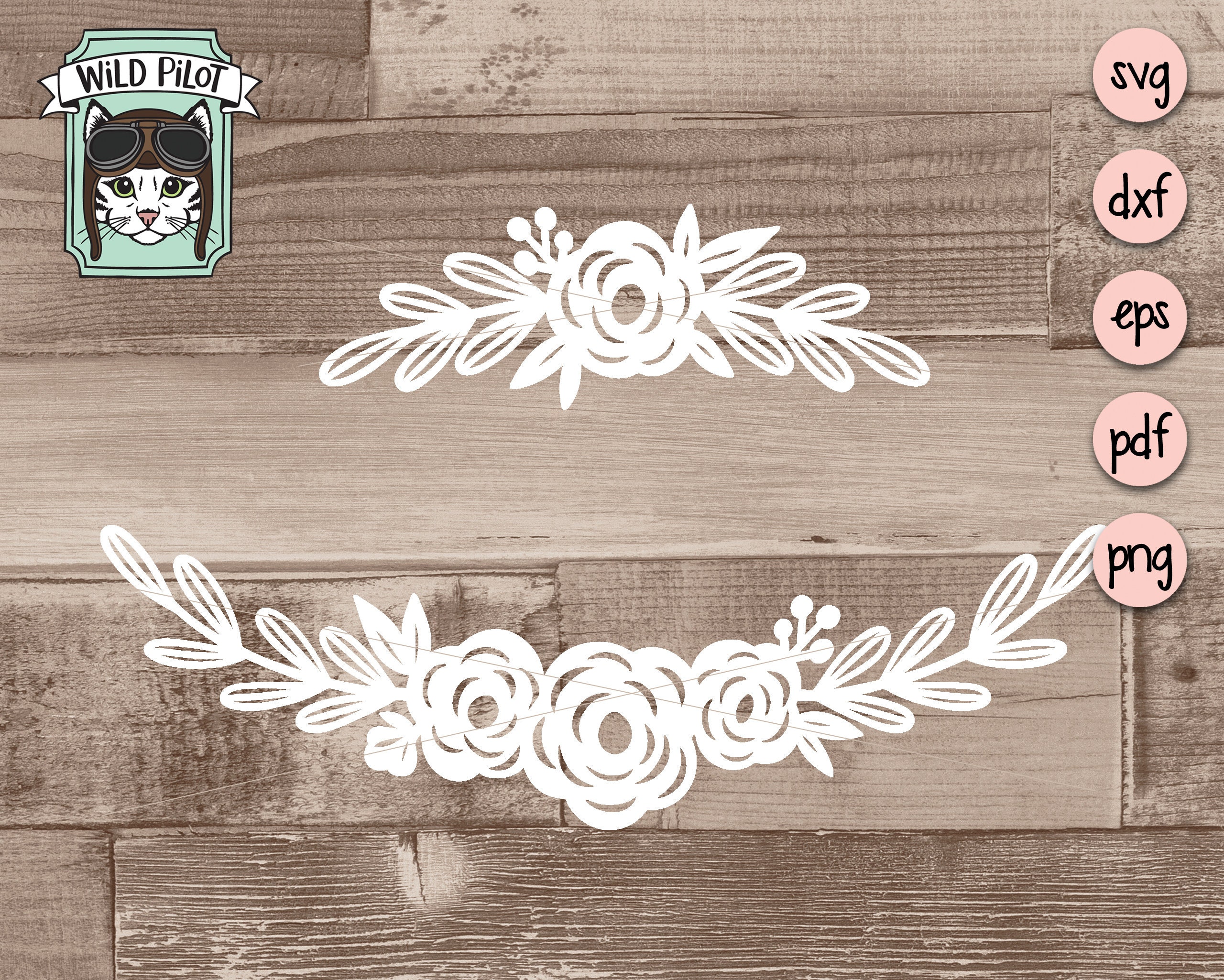 Flowers SVG File, Flower Border SVG, Flower Cut File, Line Divider Svg ...