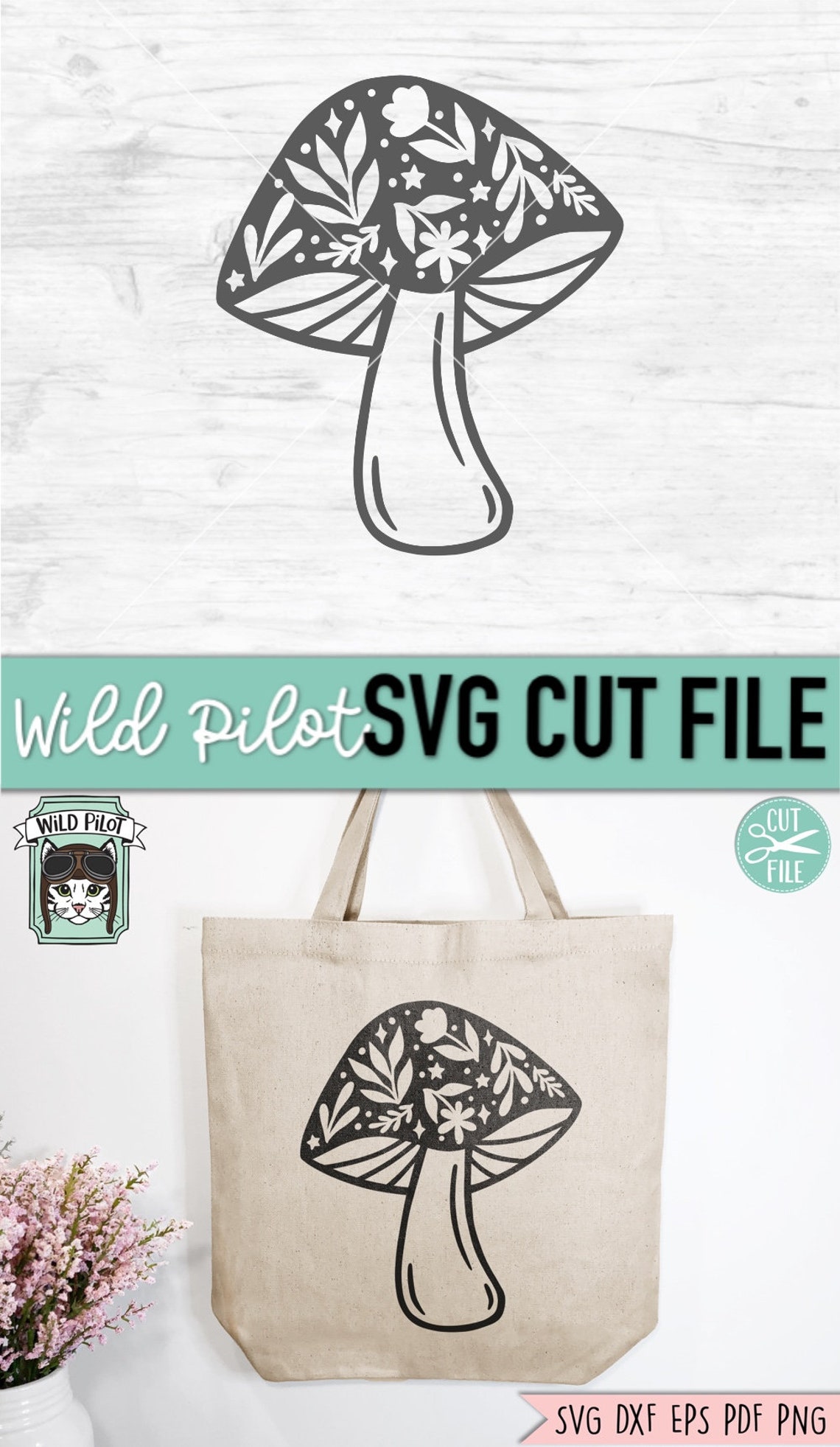 Mushroom SVG File, Mushroom Cut File, Mushroom Clipart, Mushroom Vector ...