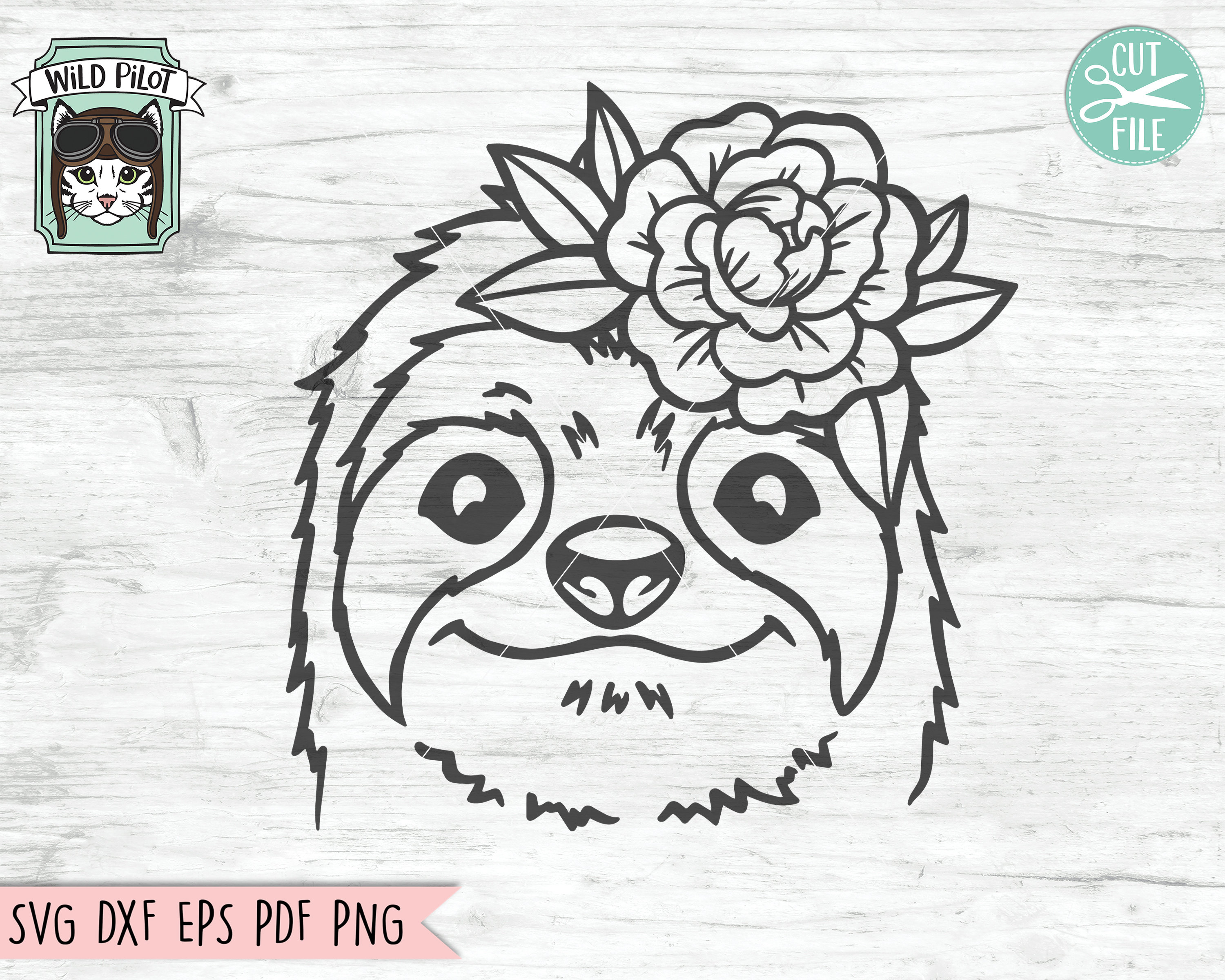 Sloth SVG File Floral Sloth Cut File Sloth With Flower Crown - Etsy UK