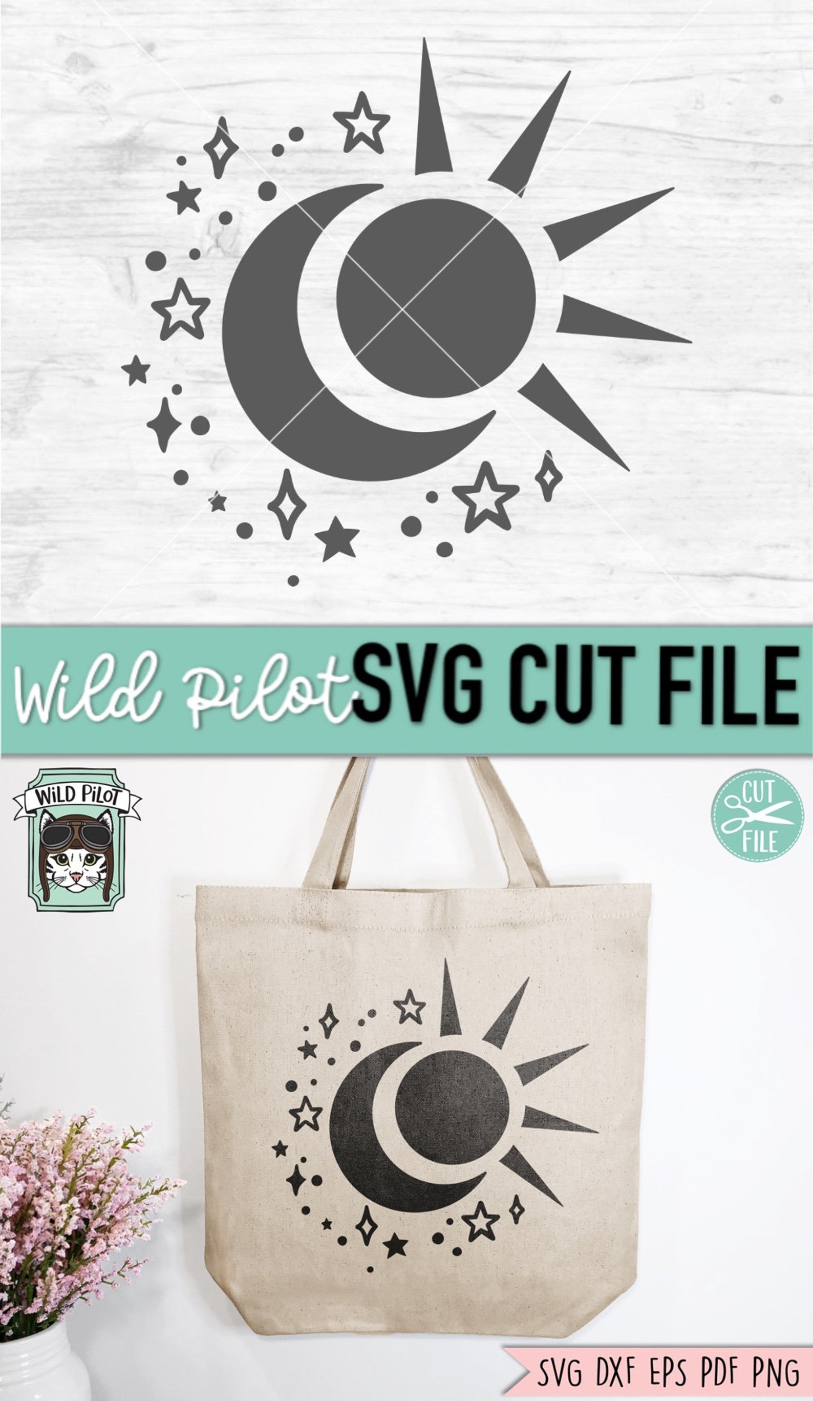 Sun SVG Cut File Moon SVG Cut File Mystical SVG Sun - Etsy