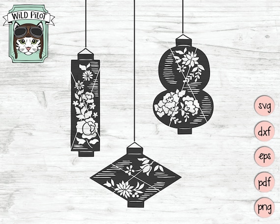 Lanterns SVG file Floral Lanterns svg Lanterns clipart | Etsy