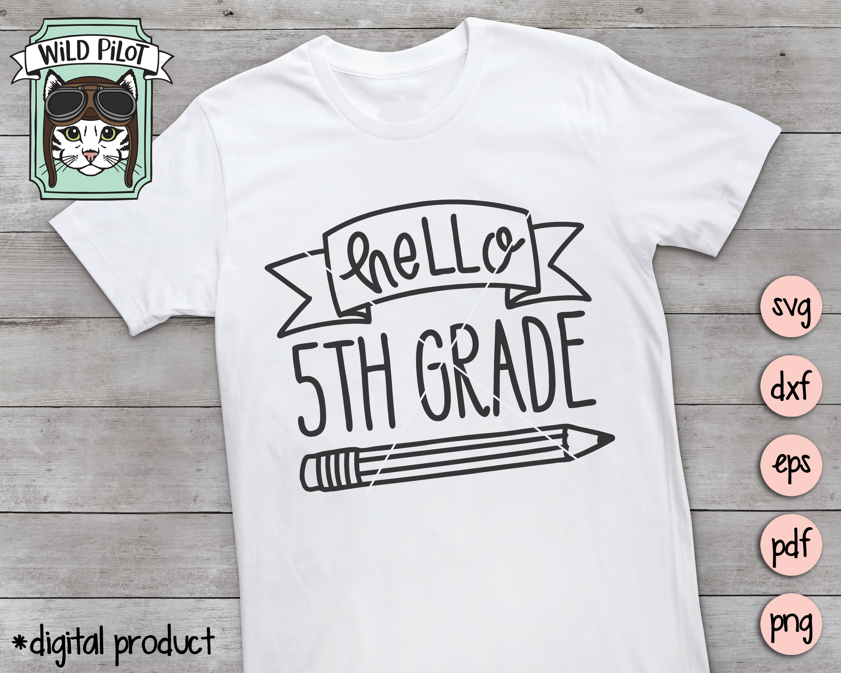 5th Grade SVG File, Hello Fifth Grade Svg File, First Day of School Svg ...