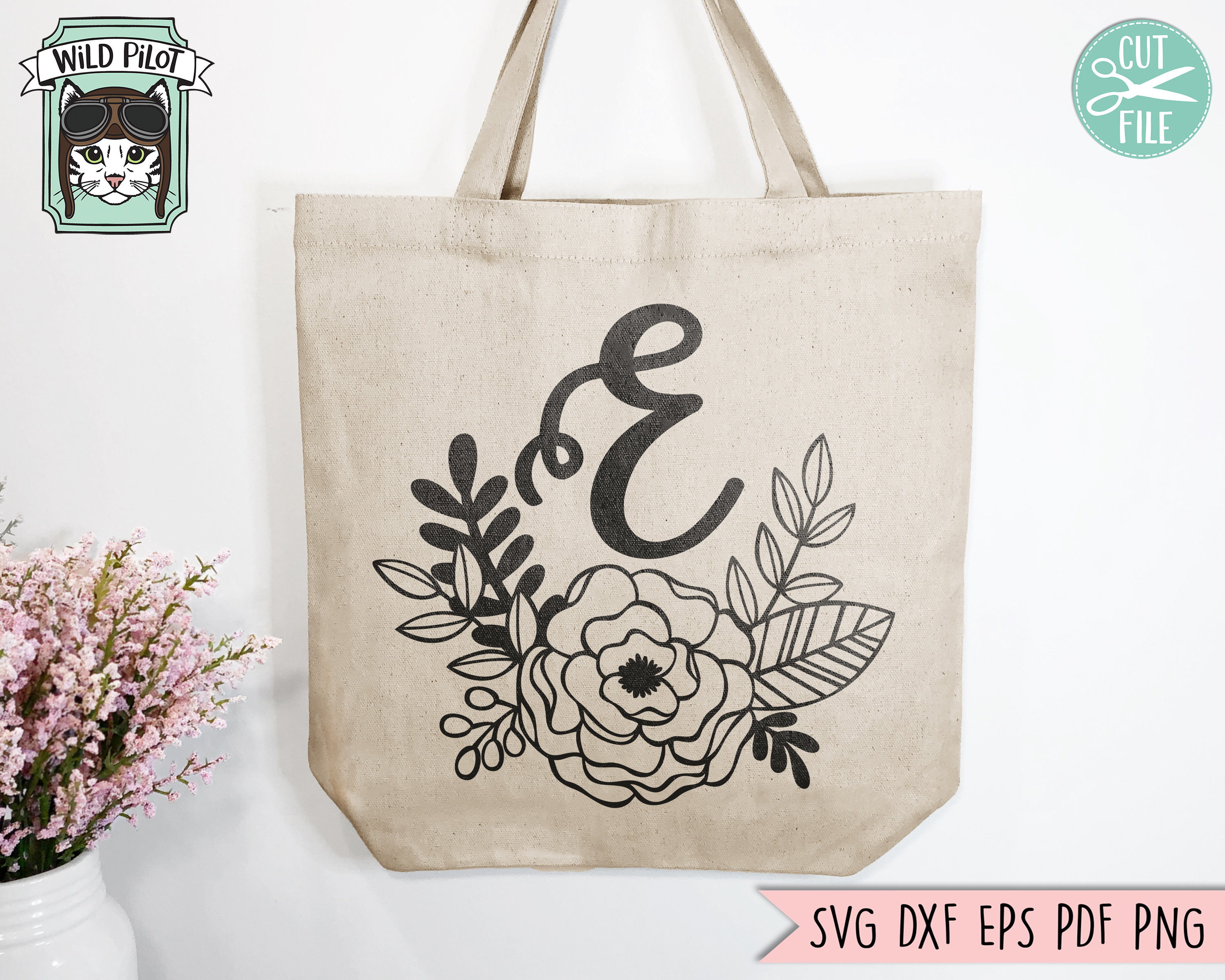 Flower Monogram SVG, Floral Monogram Cut File, Monogram Frame, Flower ...