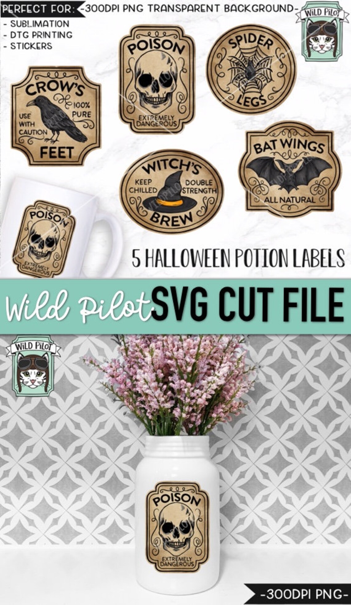 Potion Label Illustrations, Poison Labels Clipart, Halloween ...