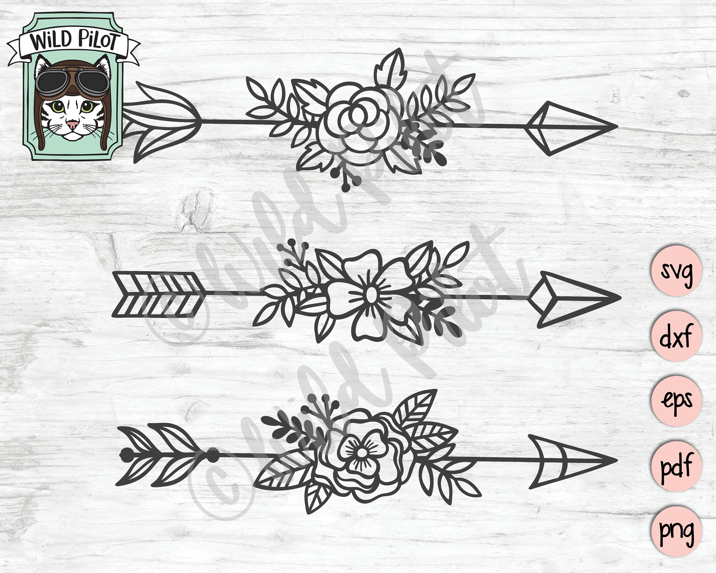 Arrows SVG File Arrows Cut File Arrow and Flowers Cut File | Etsy UK