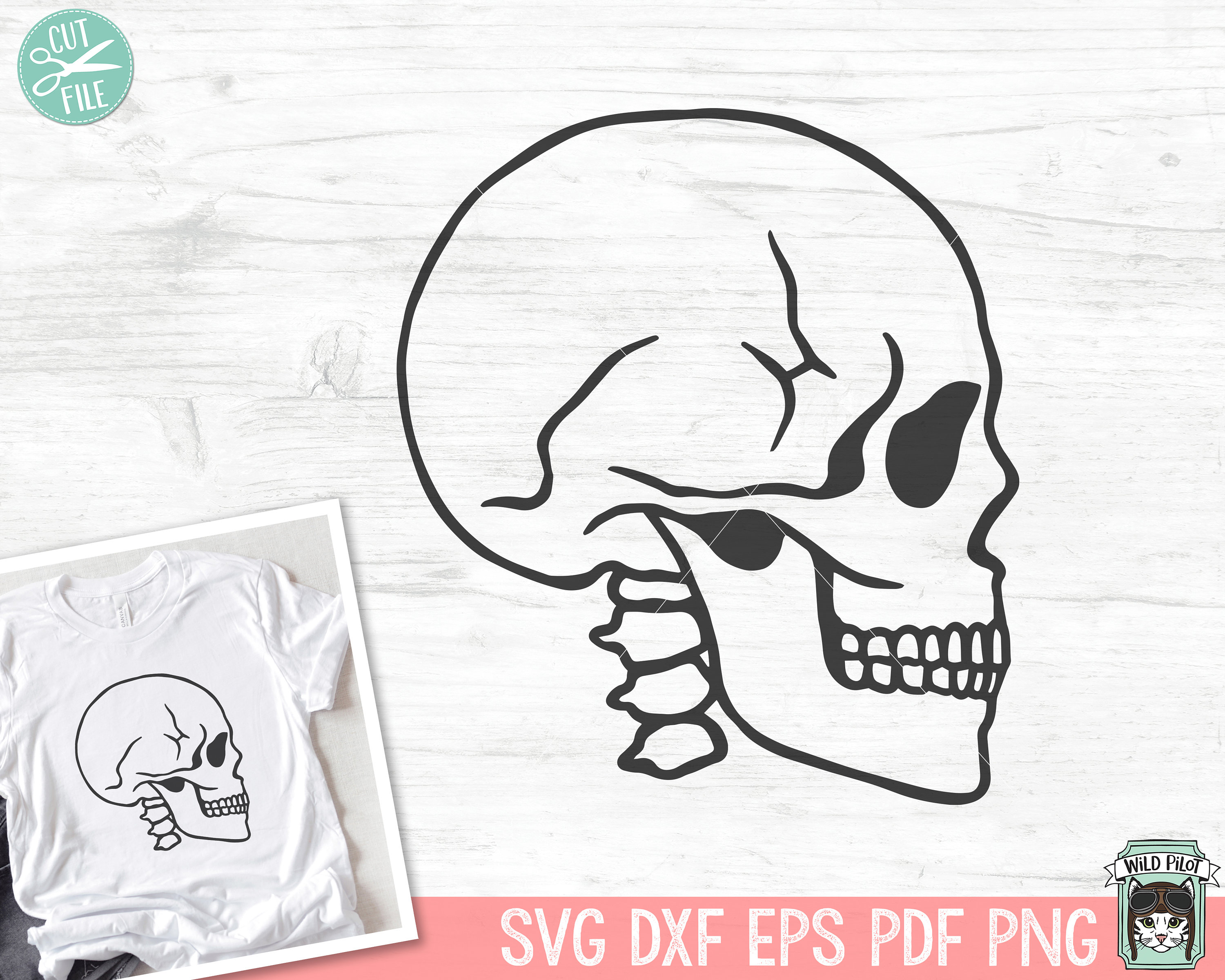 Happy Skeleton Head Clipart