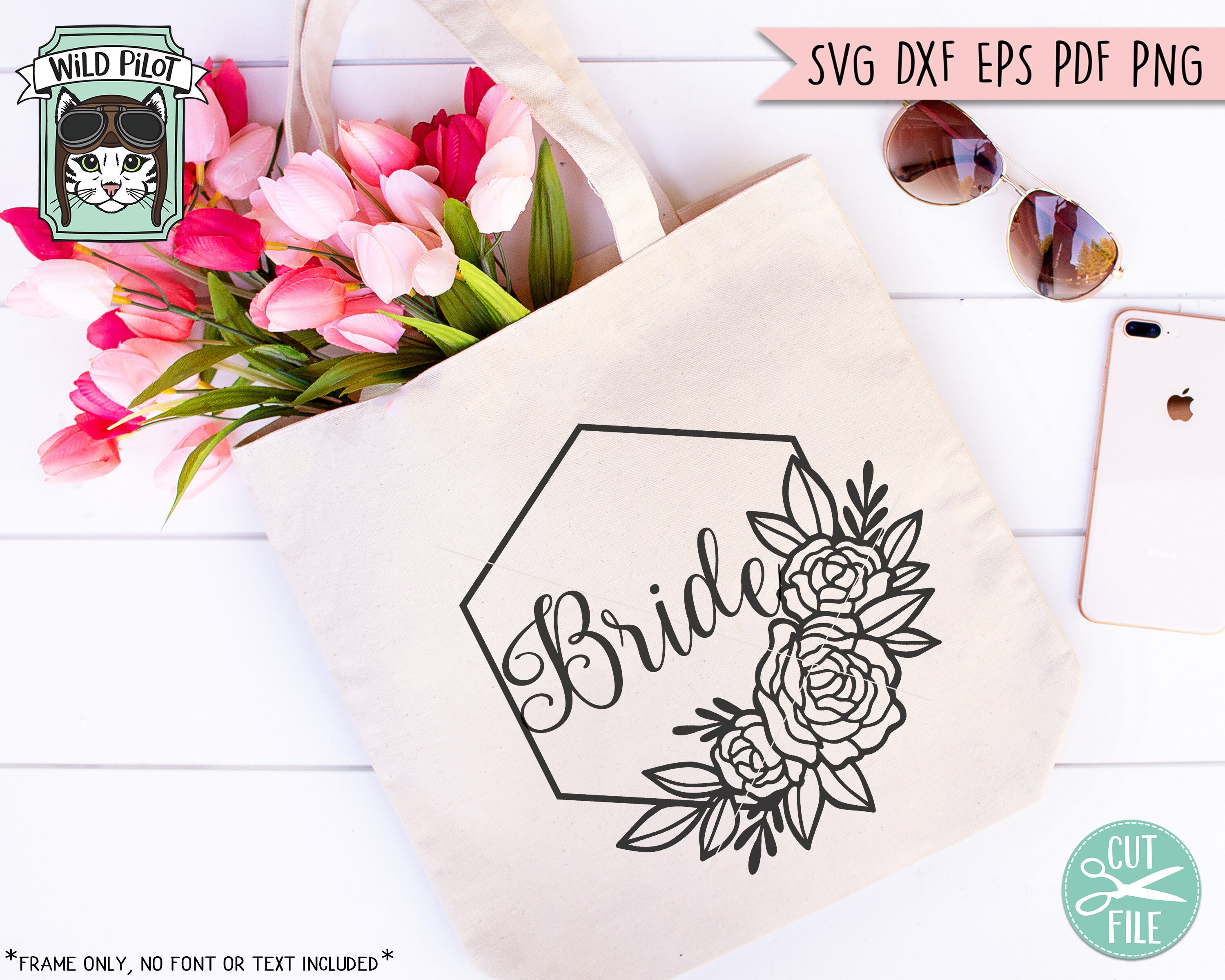 Flower Frame SVG Hexagon Flower Frame SVG Floral Frame Cut | Etsy