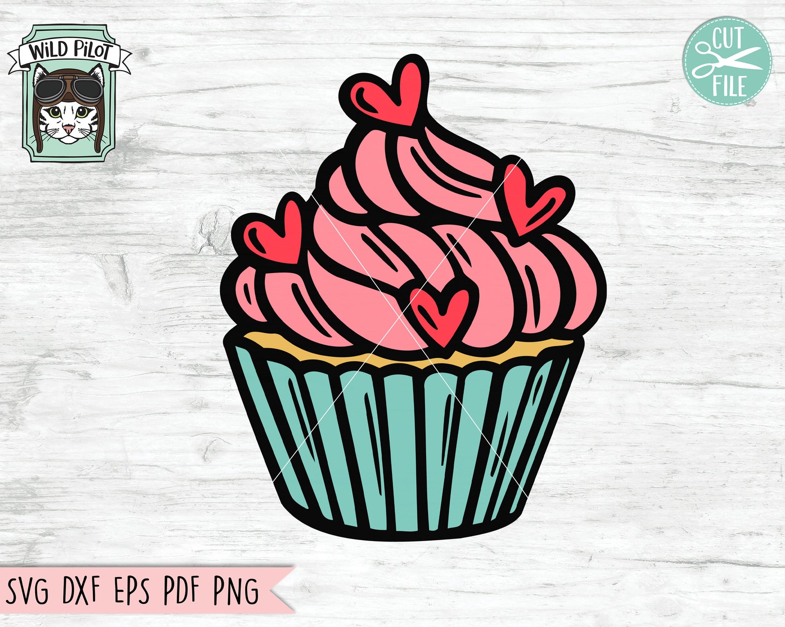 Cupcake SVG Cut File Baking SVG Cut File Valentines SVG Cut | Etsy