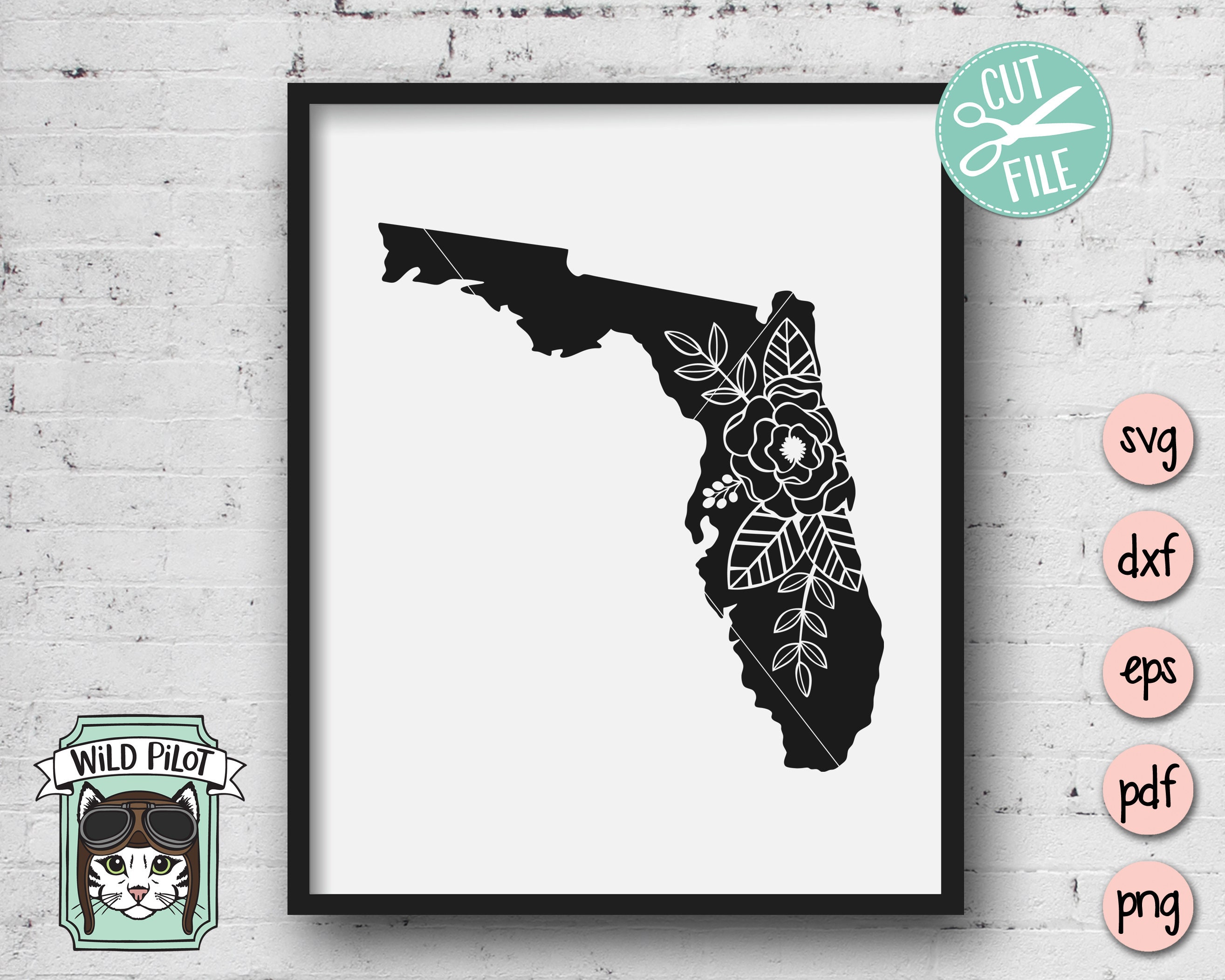 Florida Svg File State Svg Files Florida Silhouette Cut | Etsy