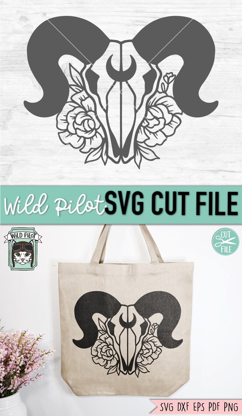 Ram Skull Flowers SVG Ram Skull Floral SVG Ram Skull PNG - Etsy