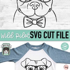 Pitbull Svg File, Dog With Glasses Svg, Dog Cut File, Dog Svg File ...