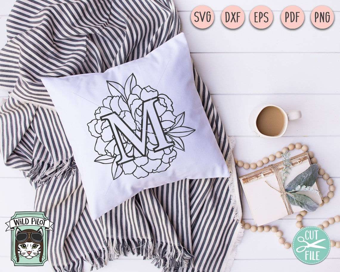 Floral Monogram Alphabet SVG Flower Letters Svg Floral - Etsy