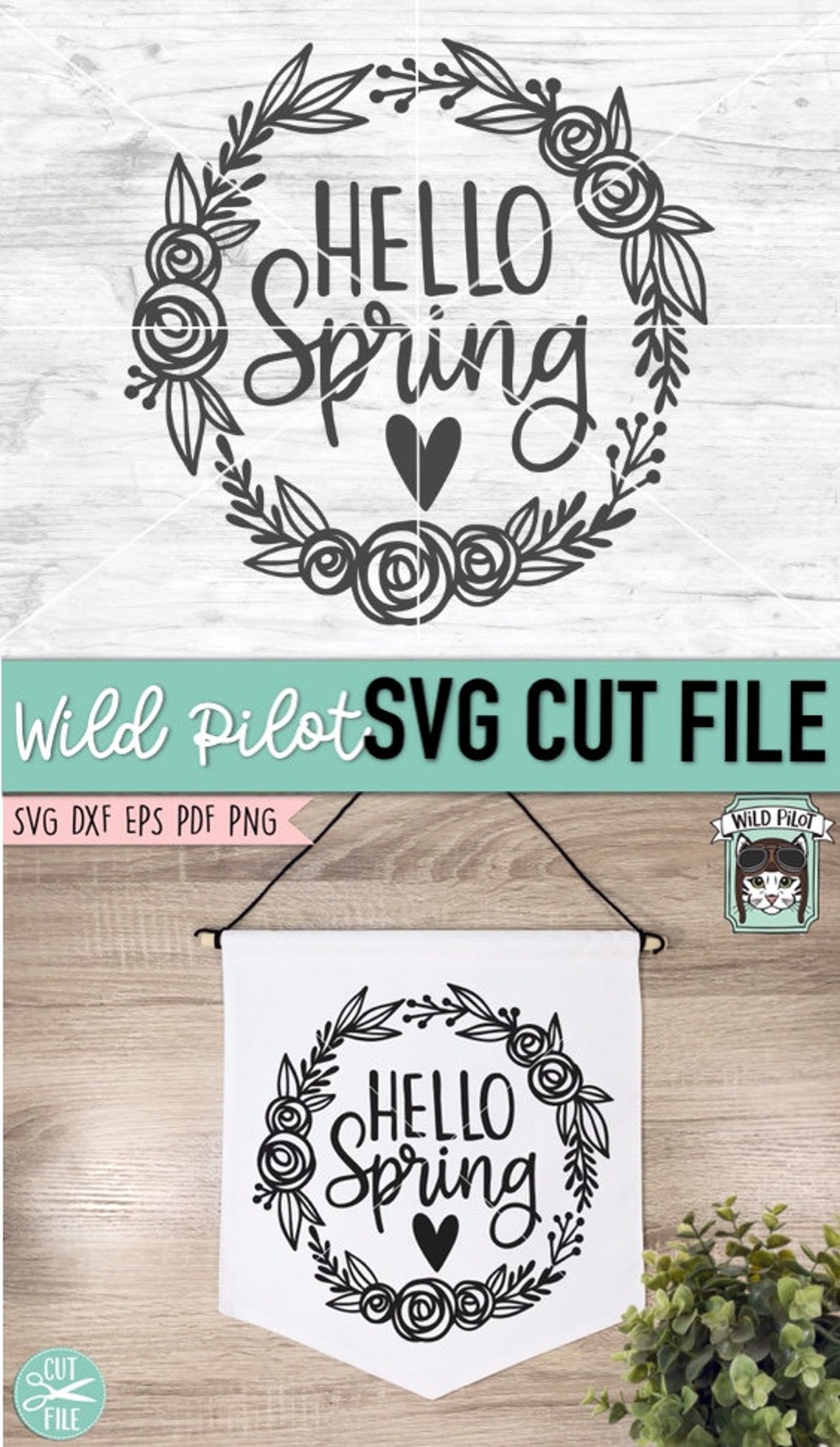 Hello Spring SVG Hello Spring Sign Svg File Round Sign SVG - Etsy