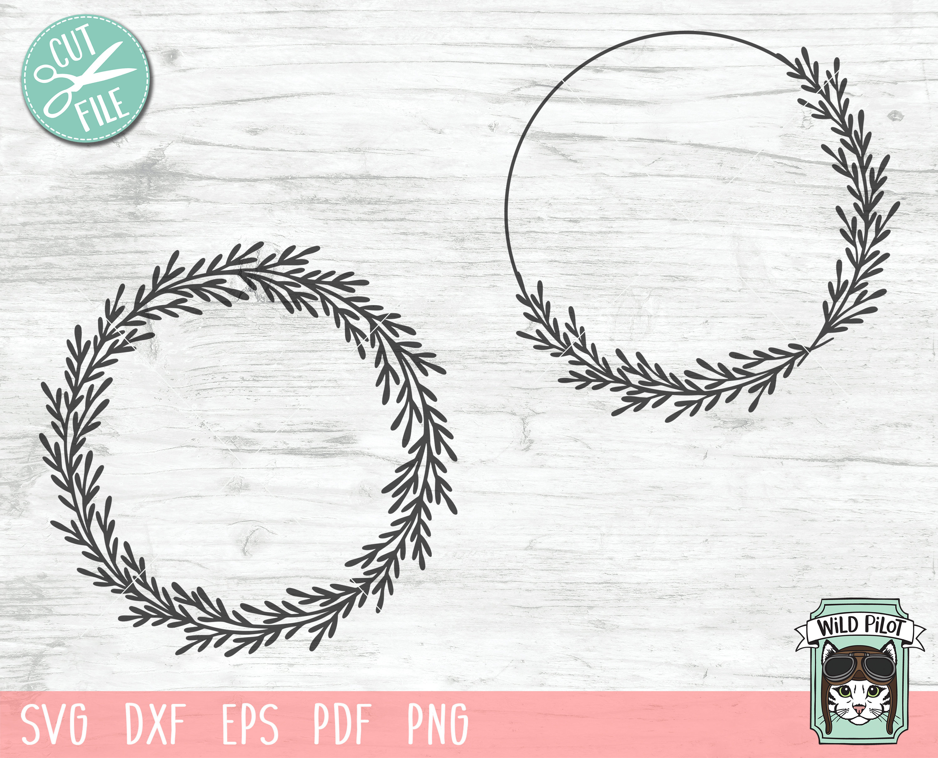 Wreath SVG file Laurel Wreath svg Monogram Wreath SVG | Etsy
