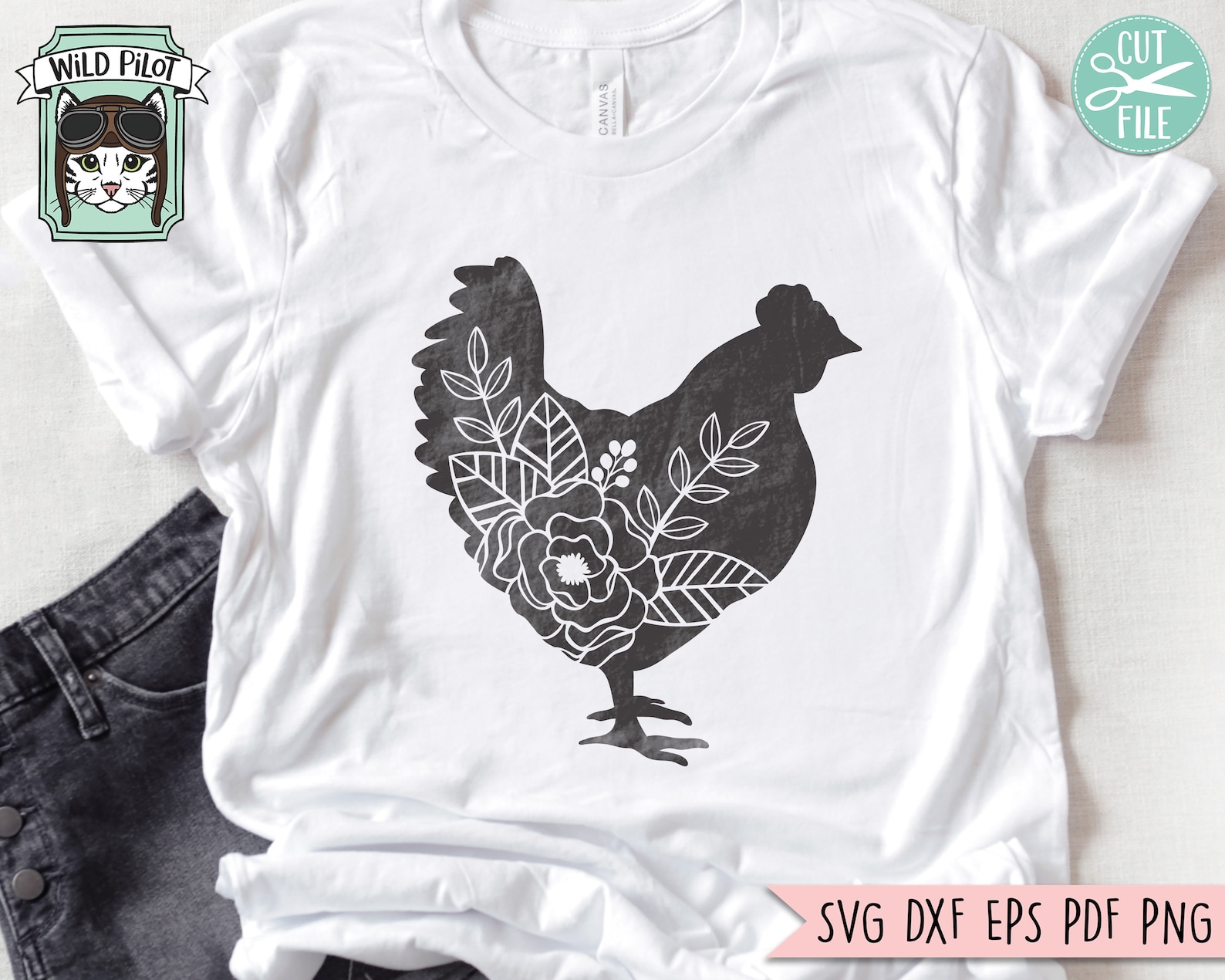 Chicken SVG, Chicken Silhouette SVG, Chicken Clipart, Pretty Chicken ...