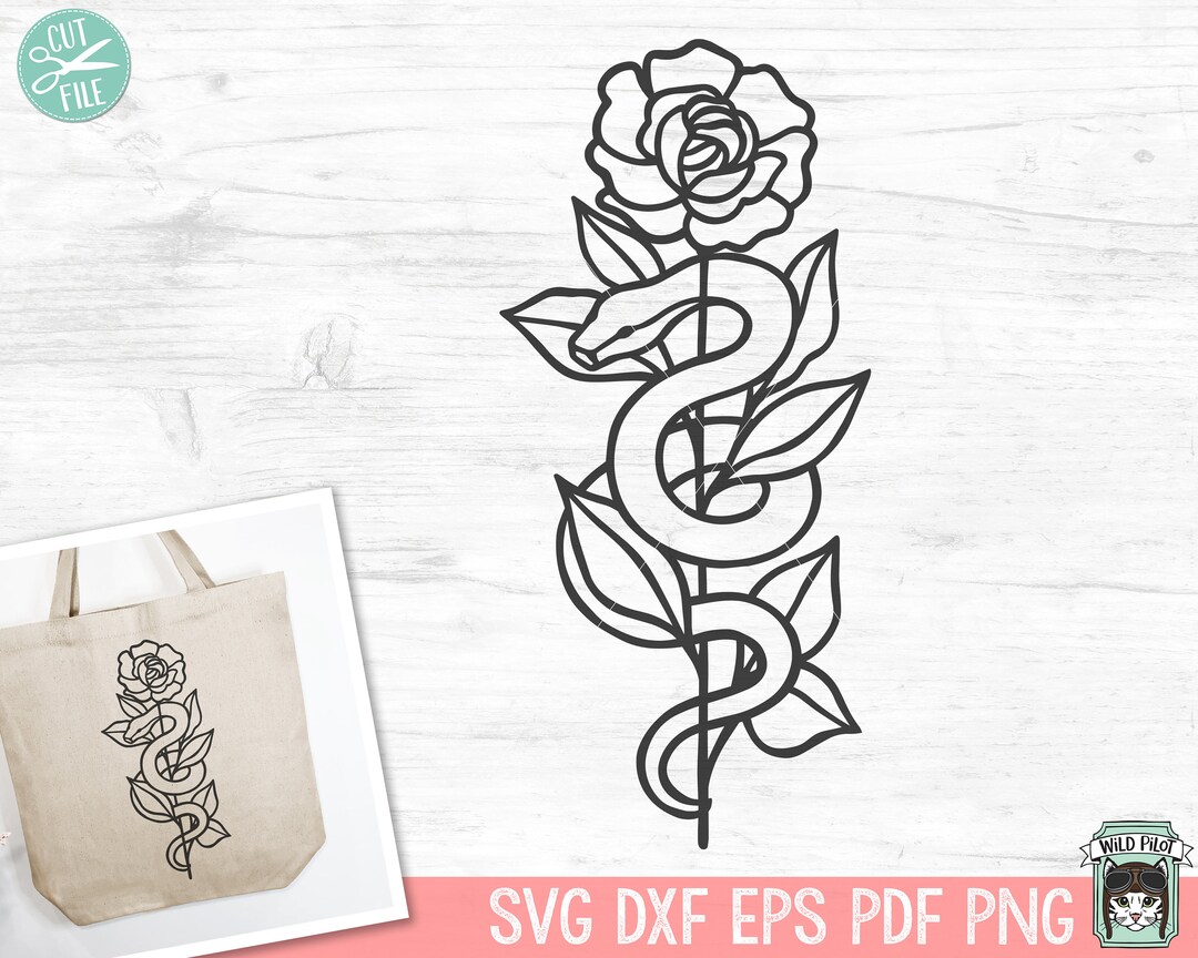 Flower Snake SVG File, Snake With Flowers SVG, Snake Cut File, Animal ...