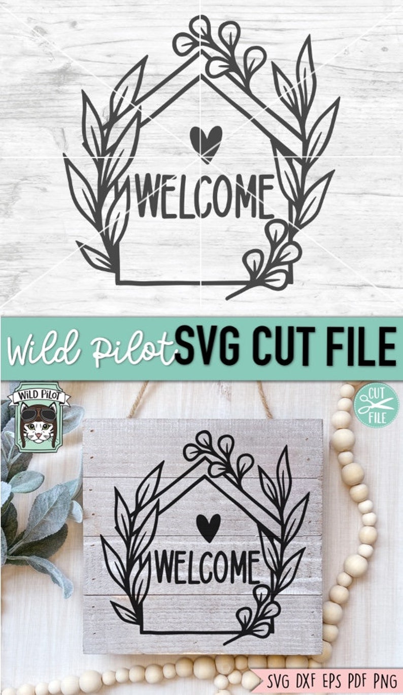 Welcome Sign SVG File Welcome Sign Cut File House SVG Home - Etsy