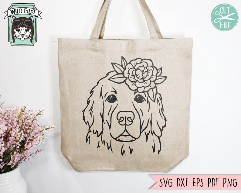 Dog SVG File, Floral Dog SVG, Dog With Flowers Svg Cut File, Floral ...