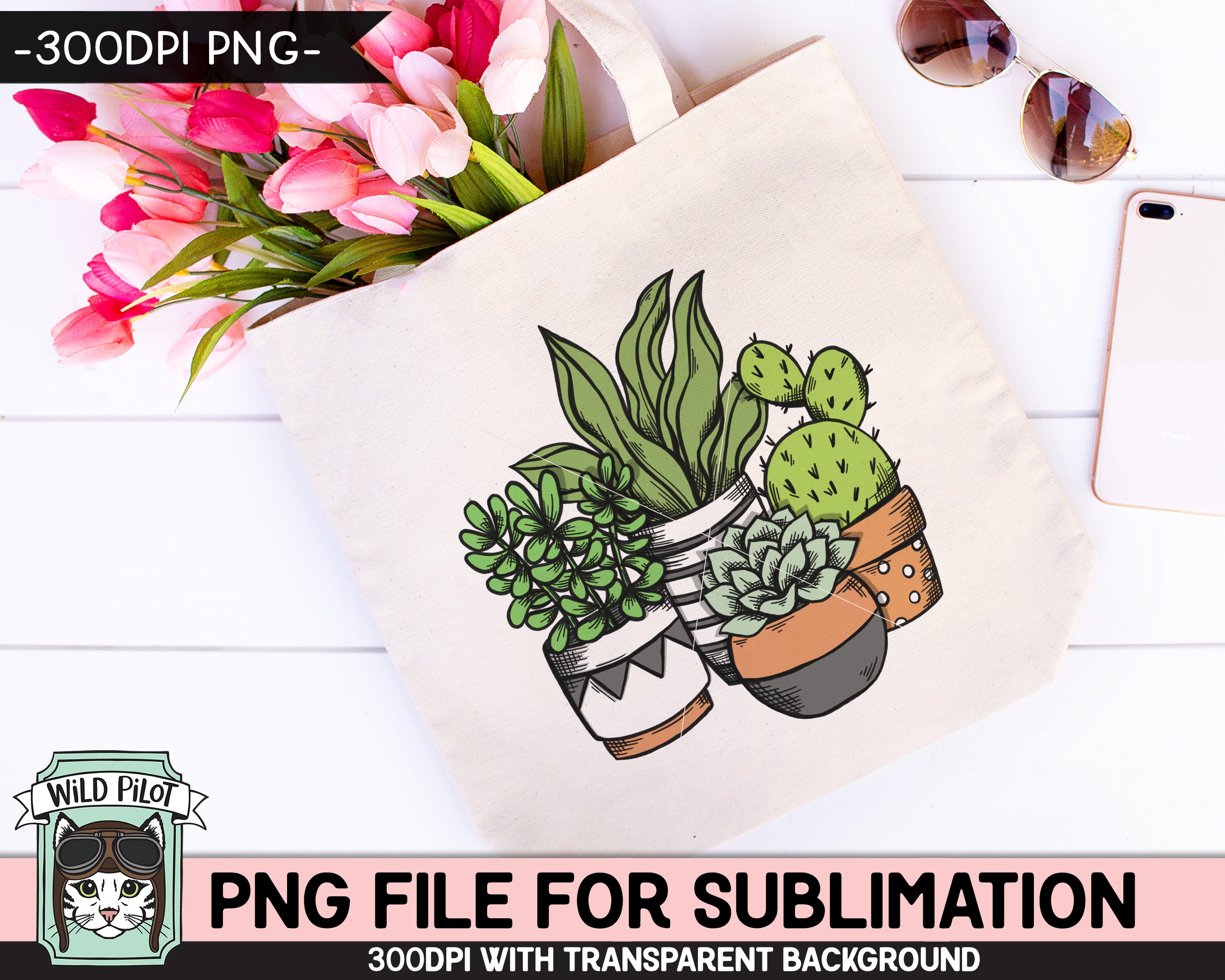 Cactus SUBLIMATION Design PNG Succulent PNG Sublimation File - Etsy