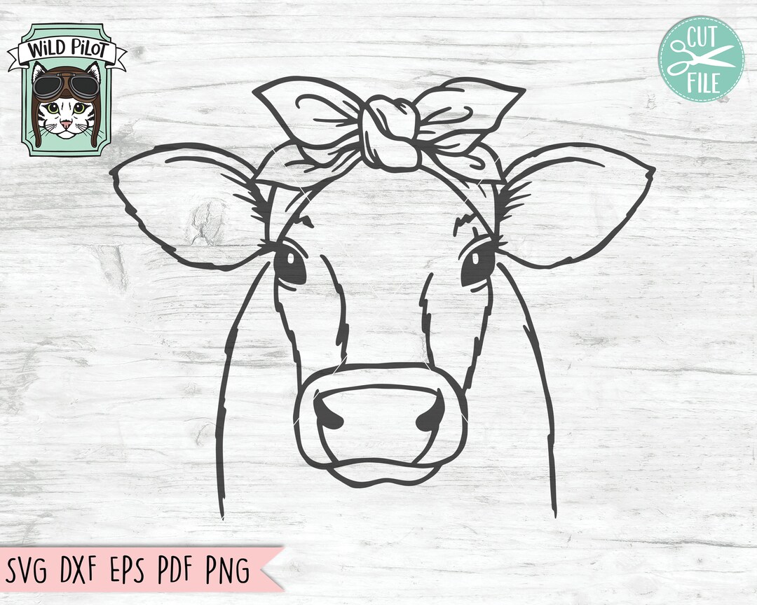 Cow Bandana SVG, Cow SVG File, Cow Cut File, Cow With Bandana, Bandana ...