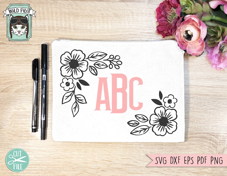 Flower SVG Files Flower Wreath SVG File Flower Borders | Etsy