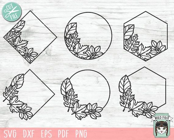 Leaf Monogram Frame SVG Fall Monogram Frame Cut File Fall - Etsy