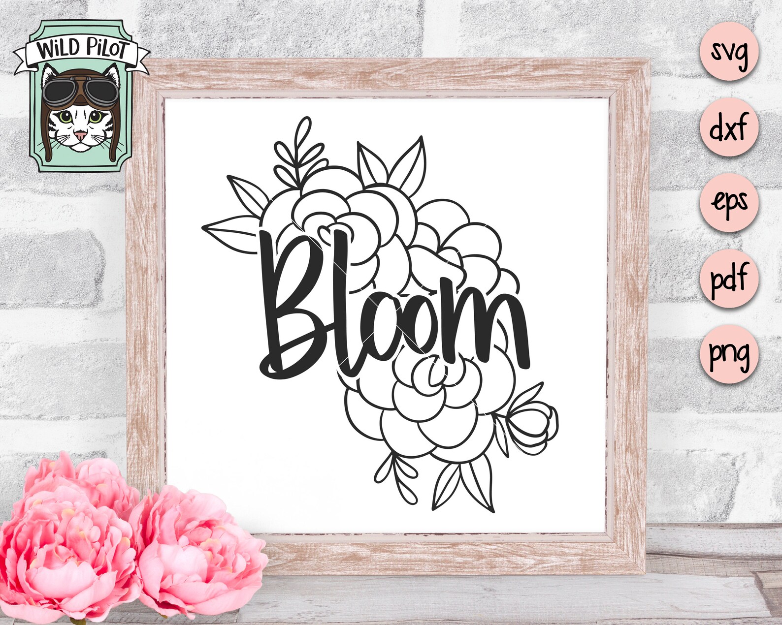 Bloom SVG file Bloom Floral SVG file Bloom Flowers SVG | Etsy