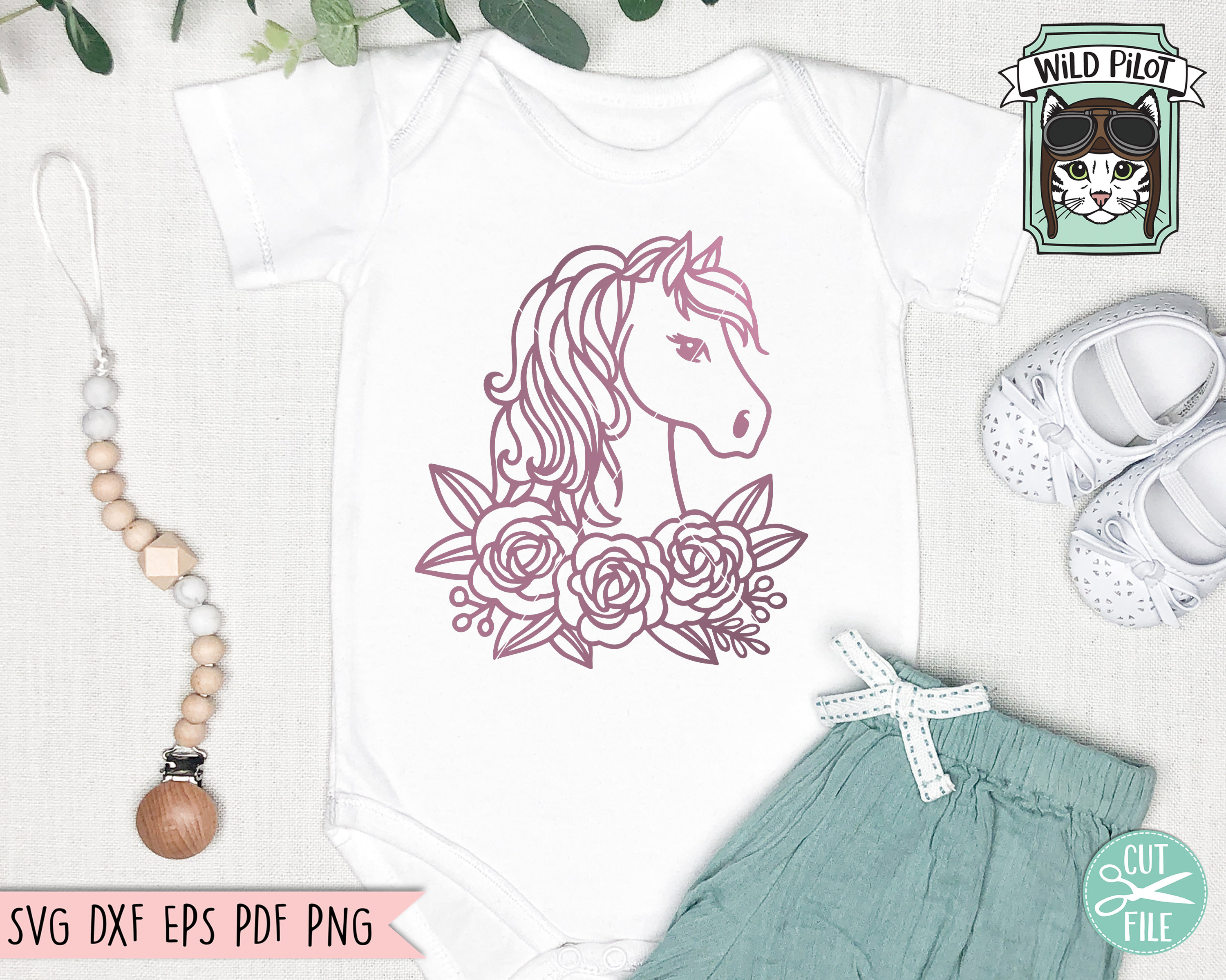 Horse SVG File Horse Flowers Svg Horse Cut File Horse - Etsy