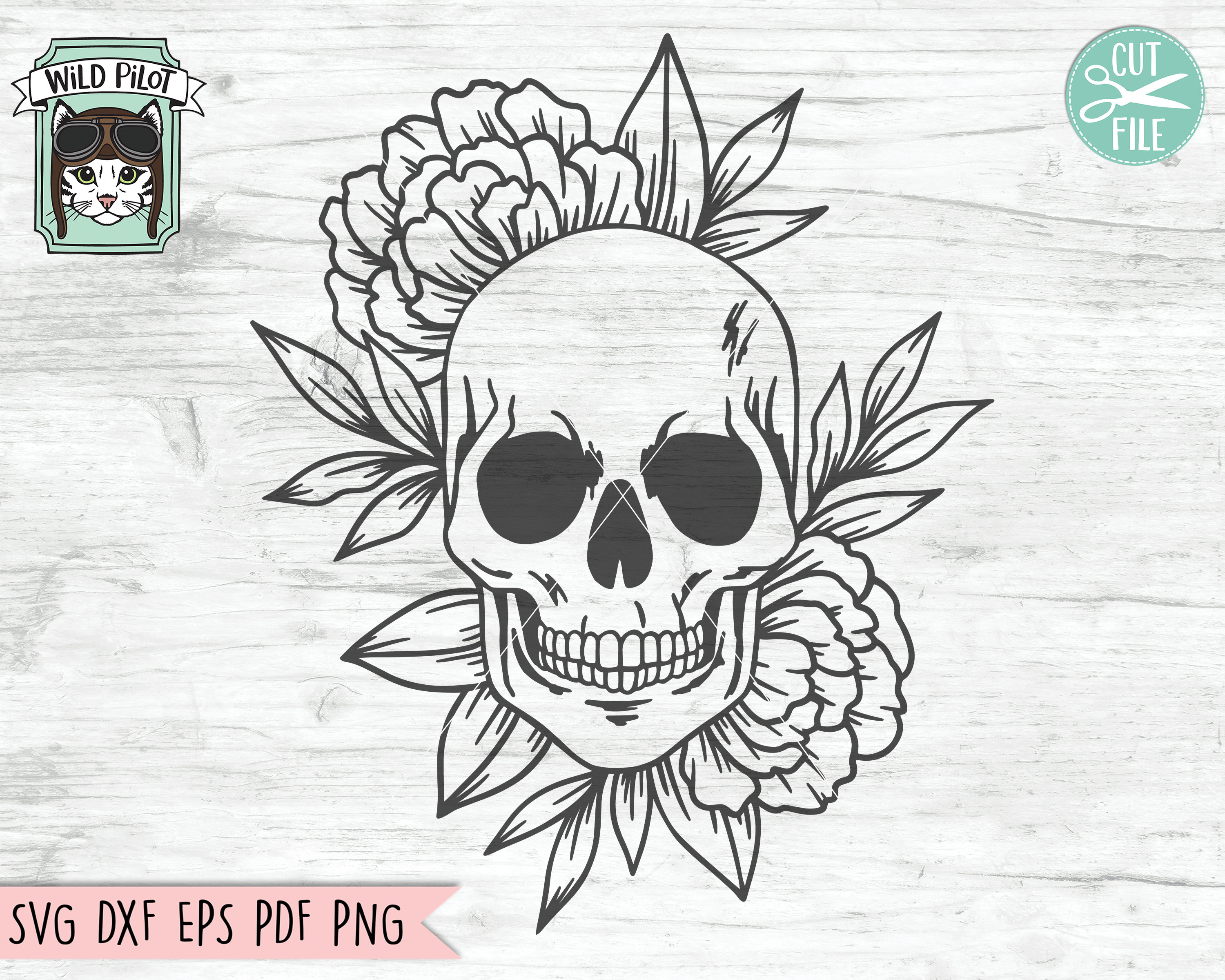 Flower Skull Svg Floral Skull Svg File Skull Cut File Skull Etsy Uk
