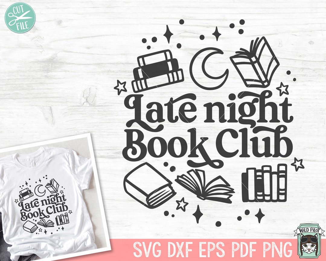 Late Night Book Club SVG, Book SVG, Reading SVG, Mystical Svg, Book ...