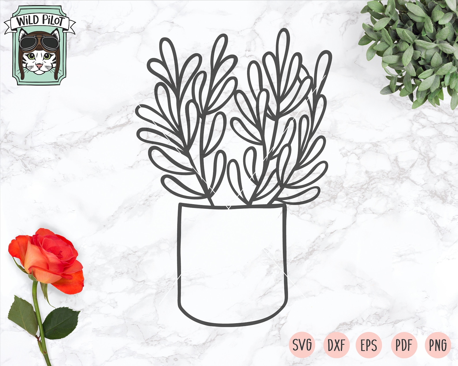 Plants SVG Files, Potted Plants Svg File, Plant Cut File, Planters Clip ...