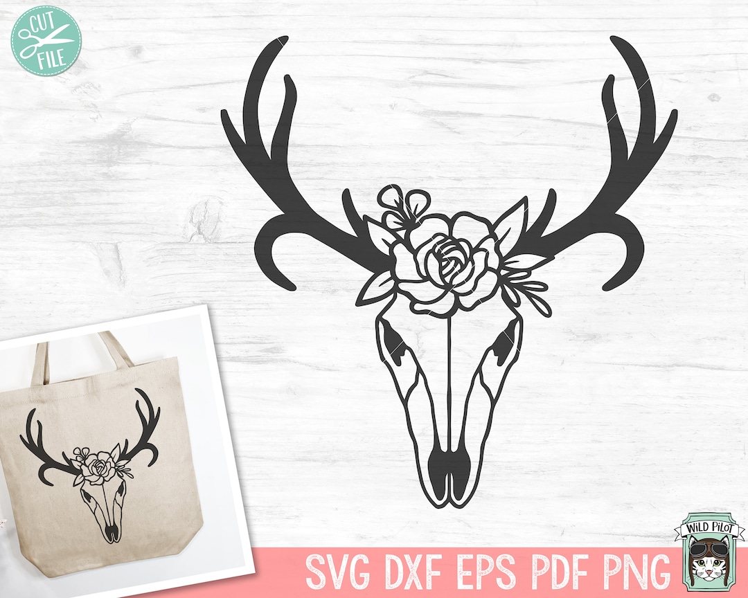 Deer Skull Flowers SVG, Deer Skull Floral SVG, Southwest Svg, Boho Svg ...