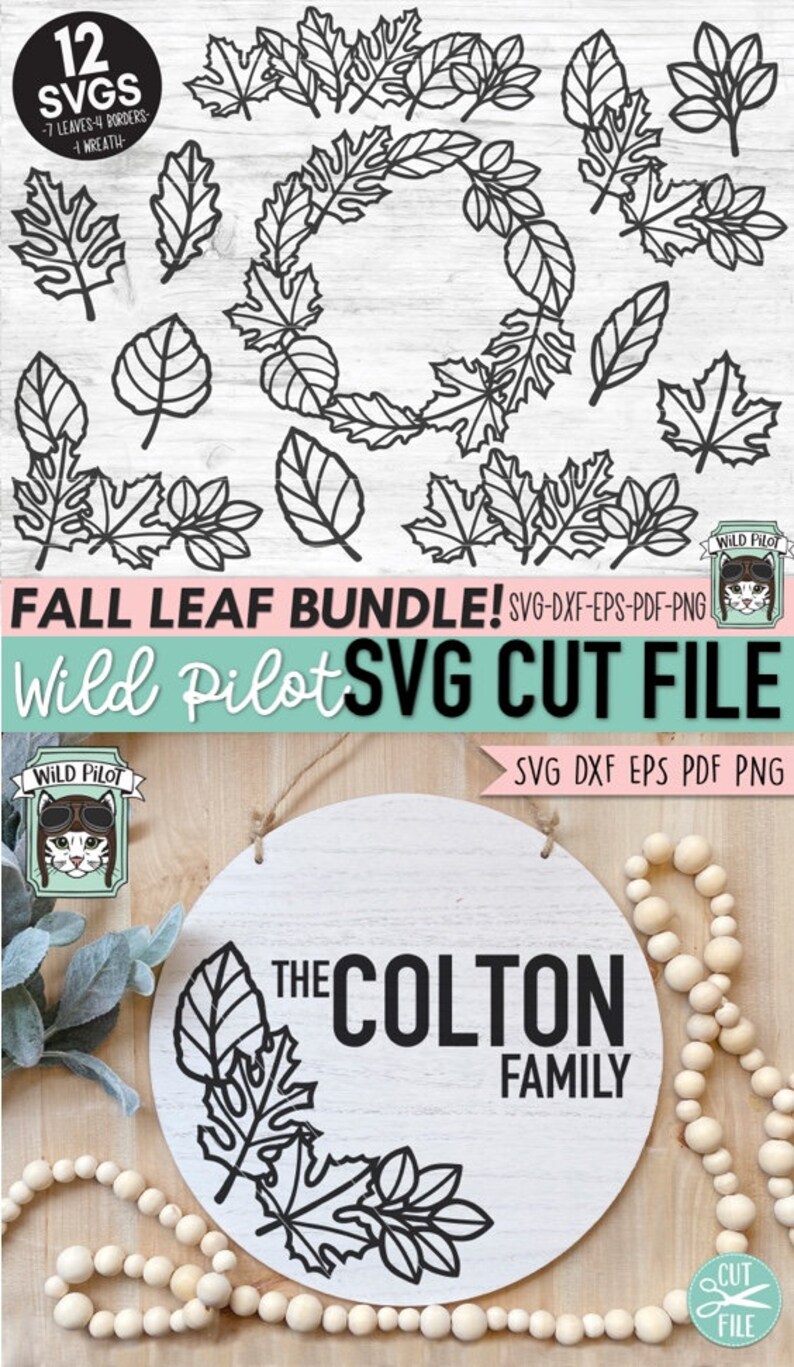 Fall Leaves SVG Files, Autumn Svg File, Fall Leaf Bundle, Autumn Leaves ...