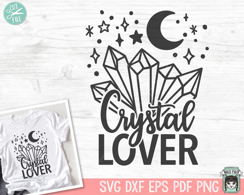 Crystal Lover SVG Moon SVG Cut File Mystical Svg Crystals - Etsy