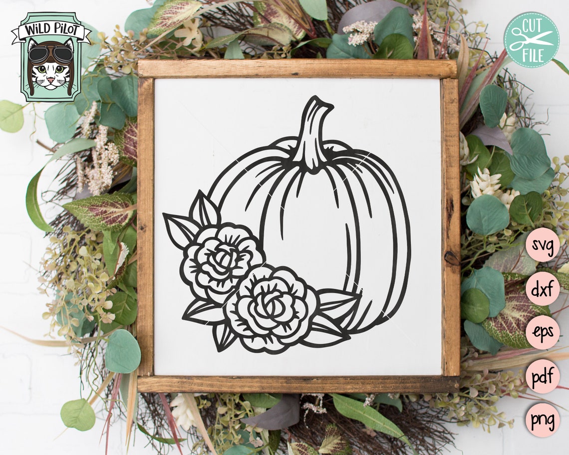 Floral Pumpkin SVG File, Flower Pumpkin Svg, Pumpkin Cut File, Fall ...